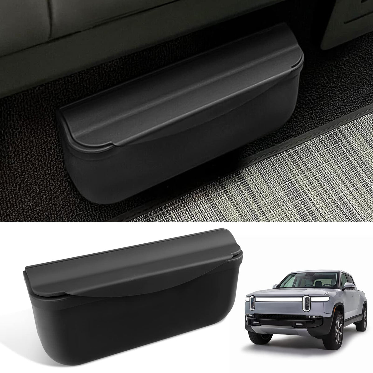 Rivian R1T R1S Under Seat Storage Box Rear Seat Organizer Back Seat Tr ...