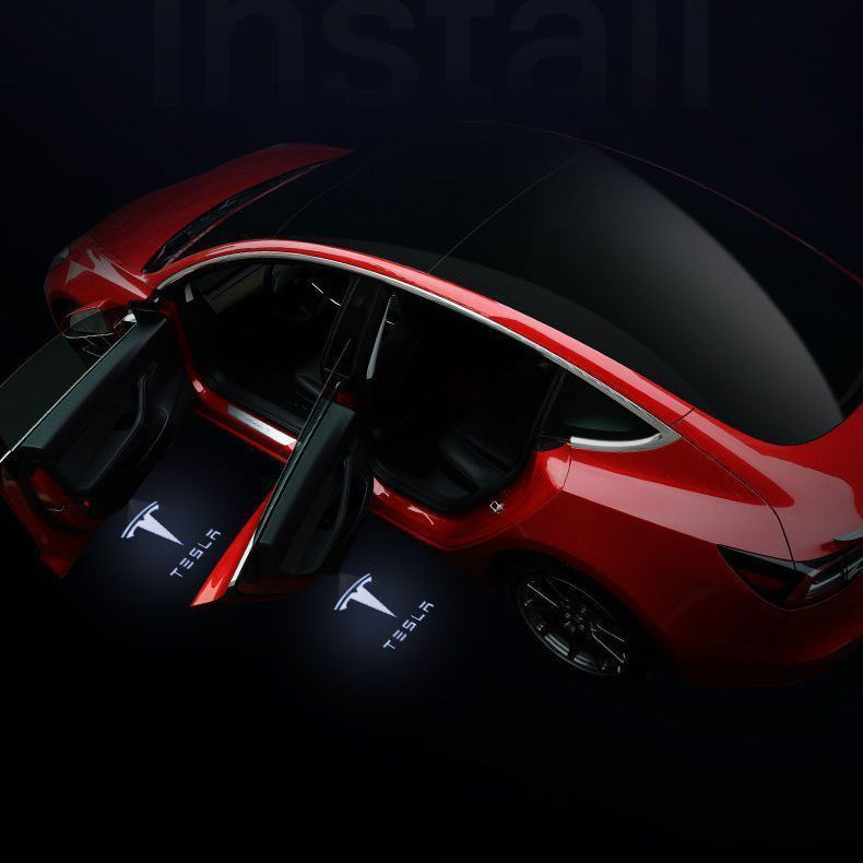 Tesla Model 3 Y Puddle Lights Projector Door Step Light Accessories In ...