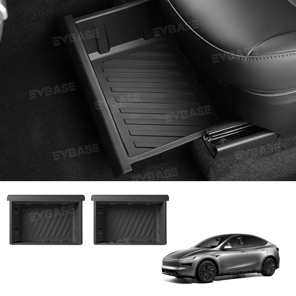 Model Y Juniper Front Underseat Storage Box Tesla Organizer Hidden Sil ...