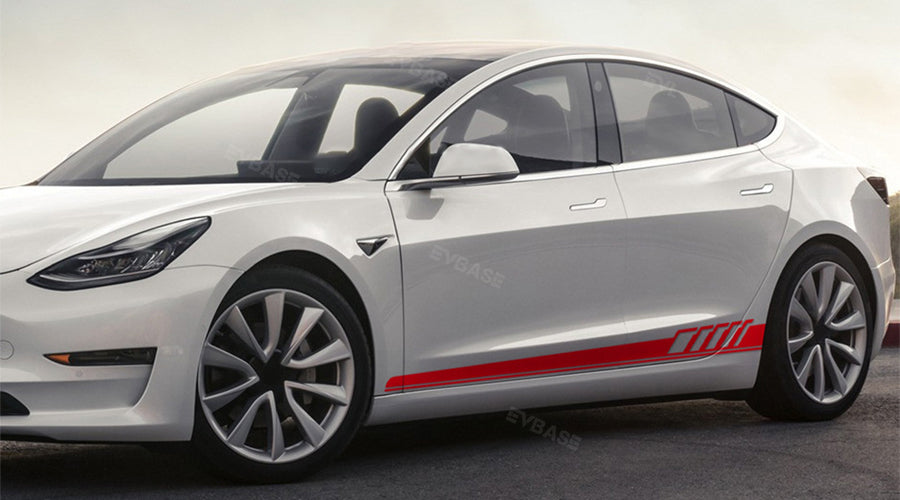 EVBASE Side Skirt Decals DIY Stickers Body Side Racing Stripe Stickers ...