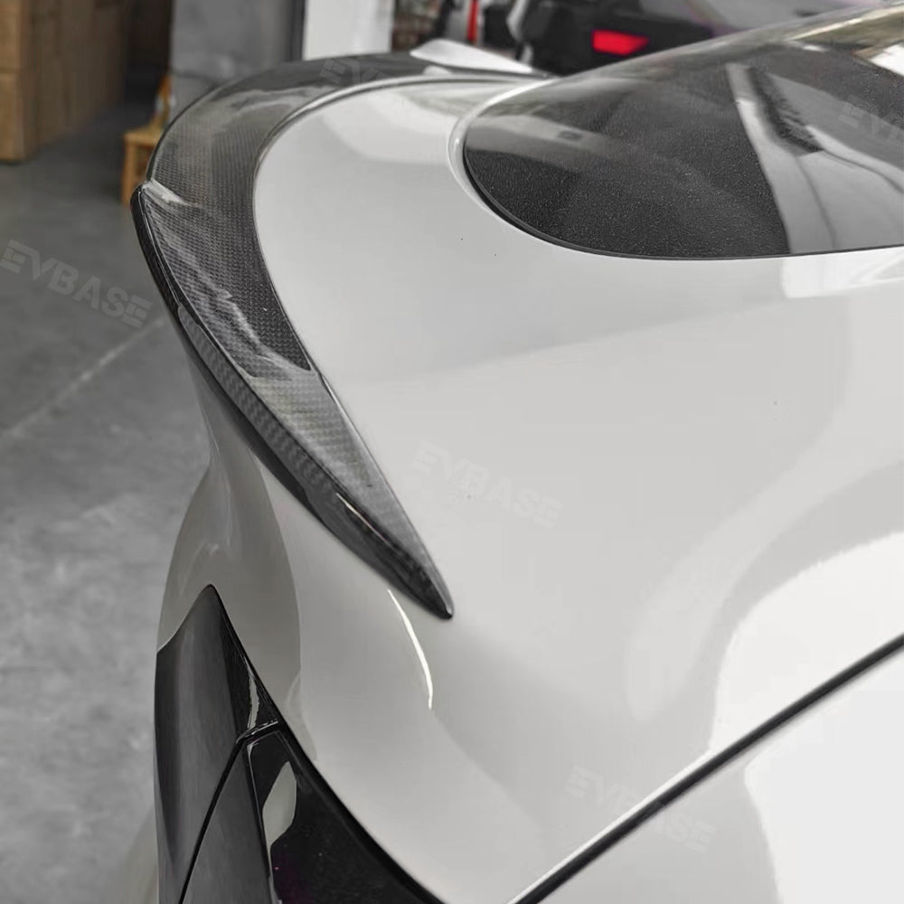 EVBASE Tesla Model Y Spoiler Real Carbon fiber Rear Trunk Lid Big Spor ...