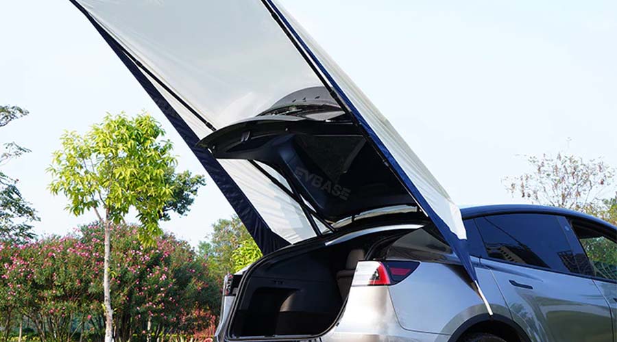 EVBASE Tesla Model Y Tailgate Camping Tent Portable Tarp Canopy Awning ...
