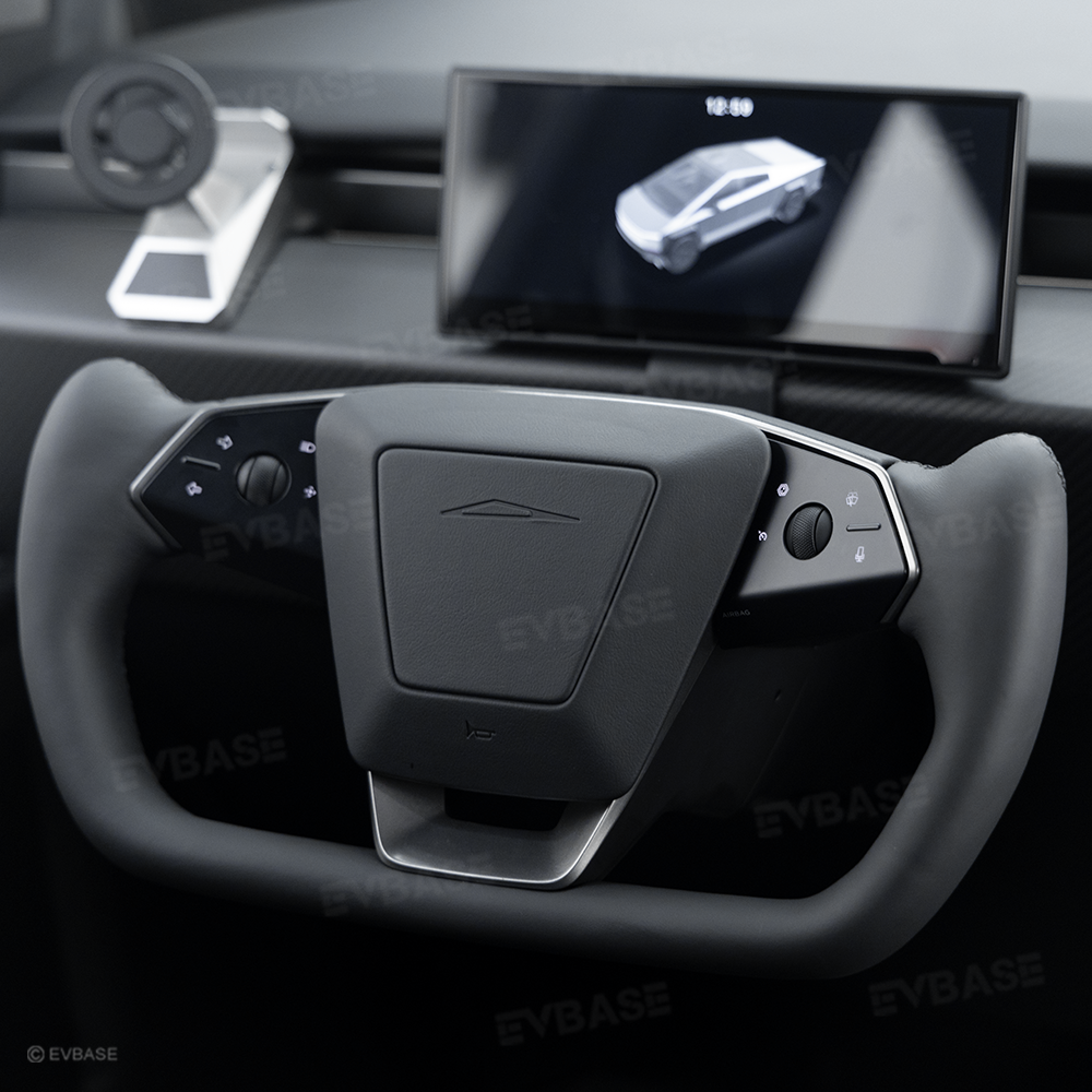 Cybertruck Yoke Steering Wheel Nappa Leather Real Molded Carbon Fiber ...