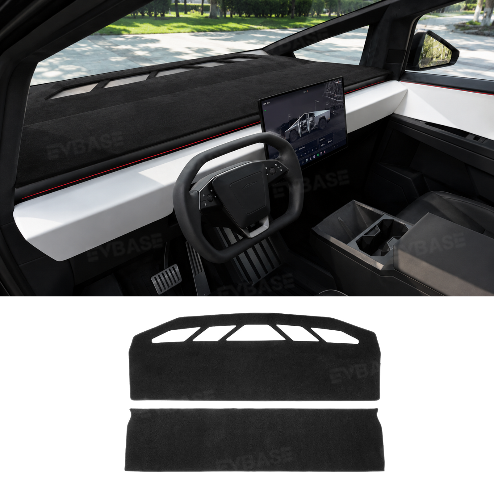 Cybertruck Dash Cover Anti-Glare Sun Protection Suede Dashboard Mat ...