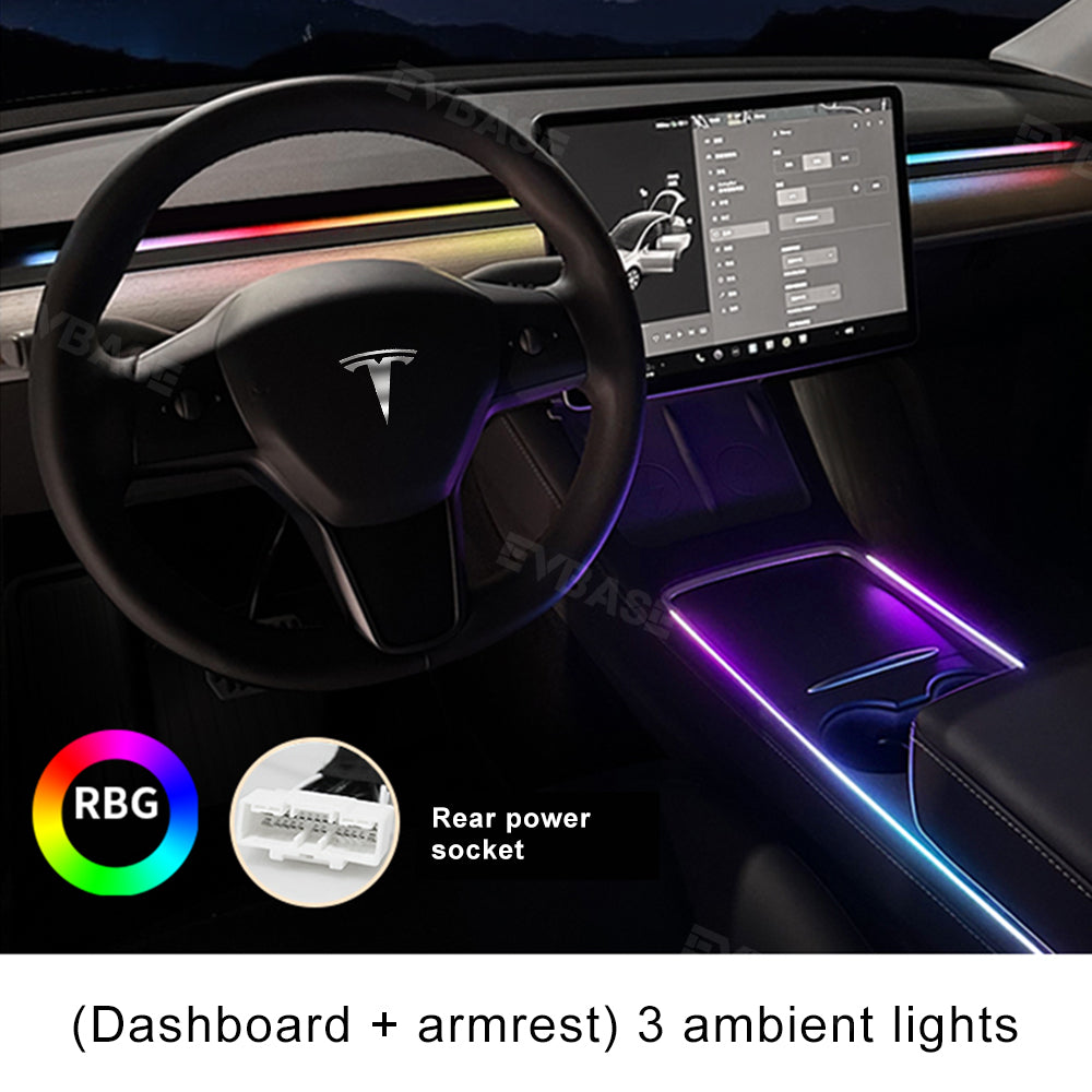 Model 3 Y Center Console Streamer Ambient Light Tesla Interior Light A ...