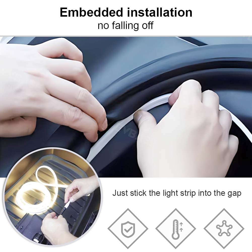 EVBASE Tesla Frunk Ambient Light Model 3 Y LED Light Strip With Remote ...