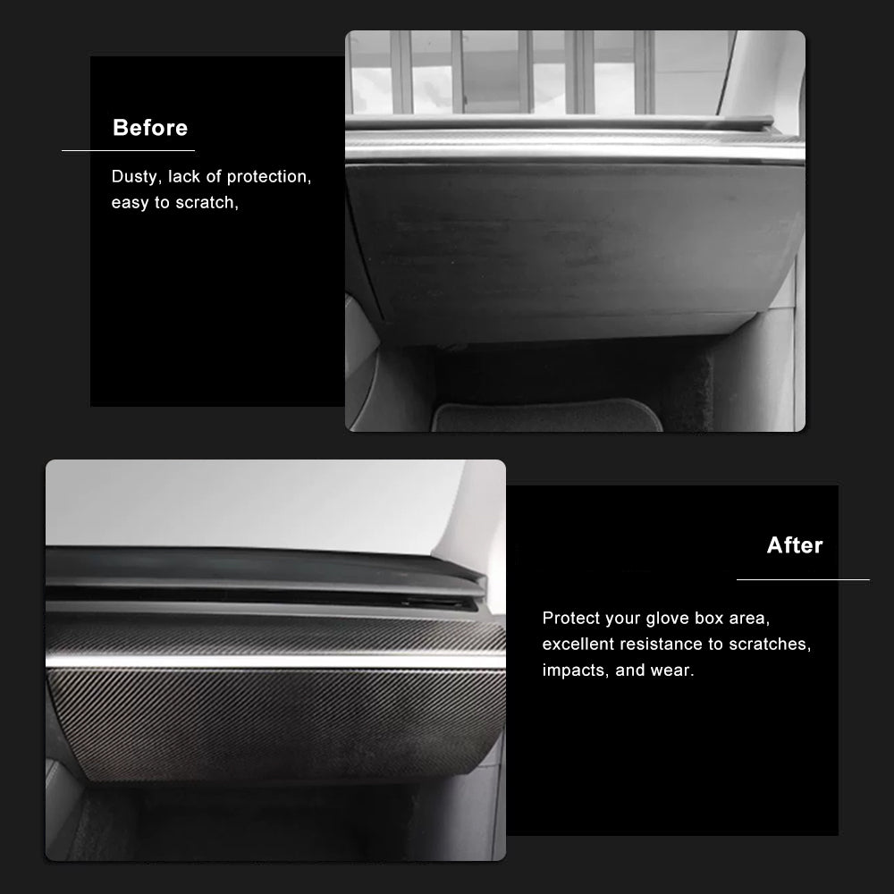 Model 3 Y Glove Box Cover Real Carbon Fiber Tesla Glove Box Decorative ...