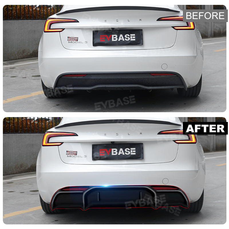 Tesla Model 3 Highland Rear Bumper Lip ABS Sport Body Kit Wing Spoiler ...