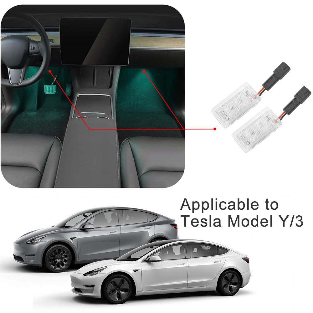 EVBASE Tesla Model 3 Y Rear Footwell LED Lighting Ambient Lights Tesla ...