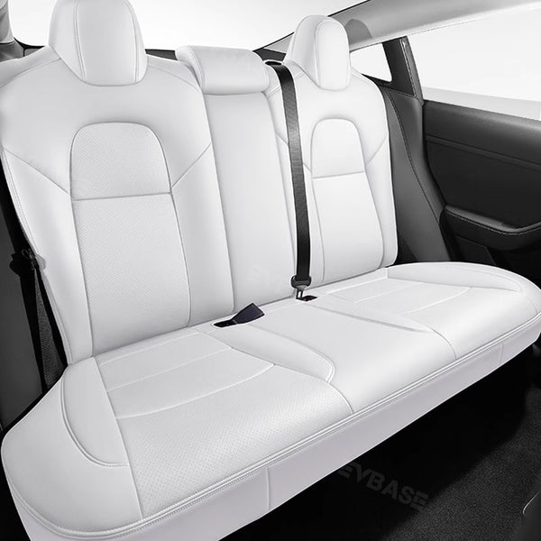 Tesla Model Y 3 Custom Seat Covers Cushion Breathable NAPPA Litchi Veg EVBASE Premium EV Tesla Accessories