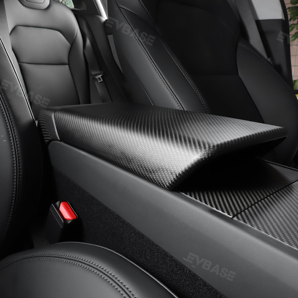 EVBASE Tesla Model 3 Highland Armrest Box Cover Real Carbon Fiber Cent ...