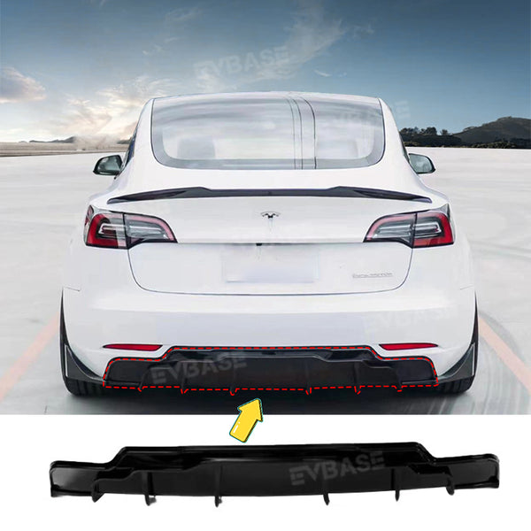 Tesla Model 3 Rear Bumper Lip ABS Sport Body Kit Wing Spoiler Diffuser ...