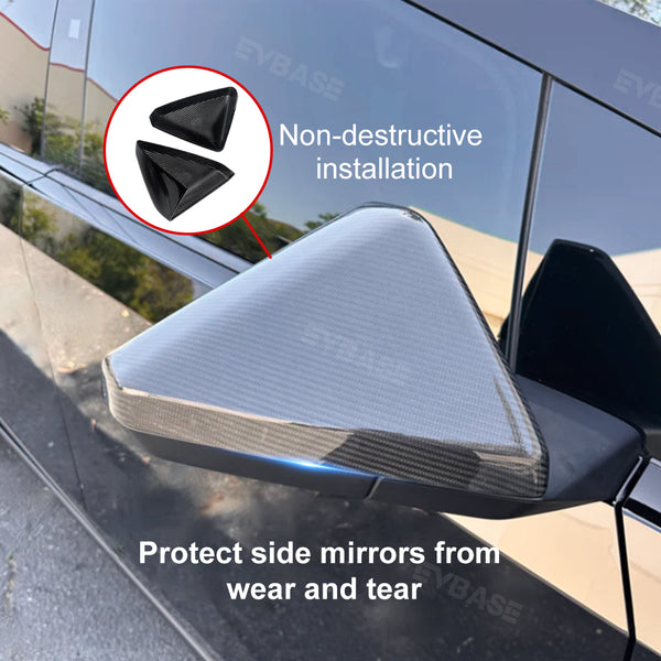 Tesla Cybertruck Side Mirror Covers Real Carbon Fiber Rearview Mirror ...