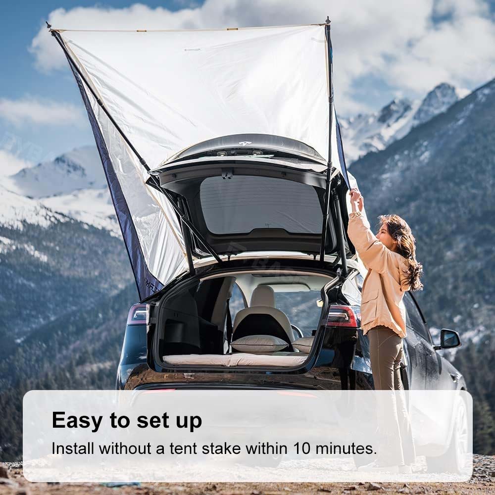 EVBASE Tesla Model Y Tailgate Camping Tent Portable Tarp Canopy Awning ...