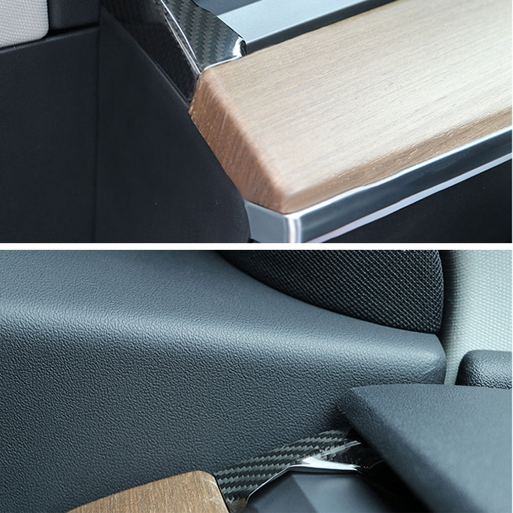 Tesla Model Y 3 Carbon Fiber Interior Accessories Dashboard Side Cover ...