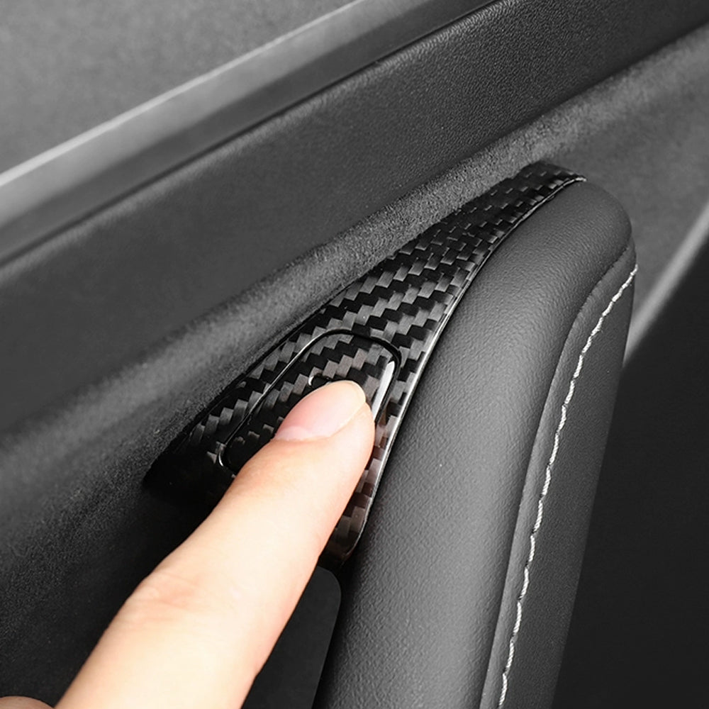 EVBASE Carbon Fiber Tesla Window Lift Button Trim Switch Cover Tesla M ...