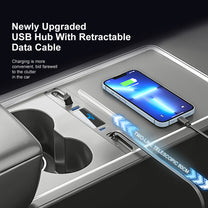 Tesla Model 3 Y Center Console USB C Multiport HUB Adapter With Retrac ...