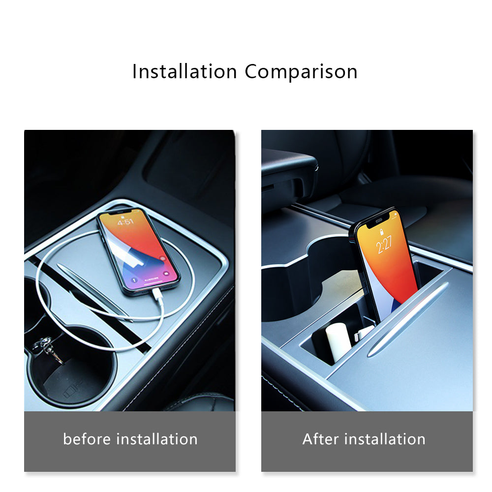 Tesla model 3 Y Central Console Mobile Phone Storage Box Armrest Box S ...