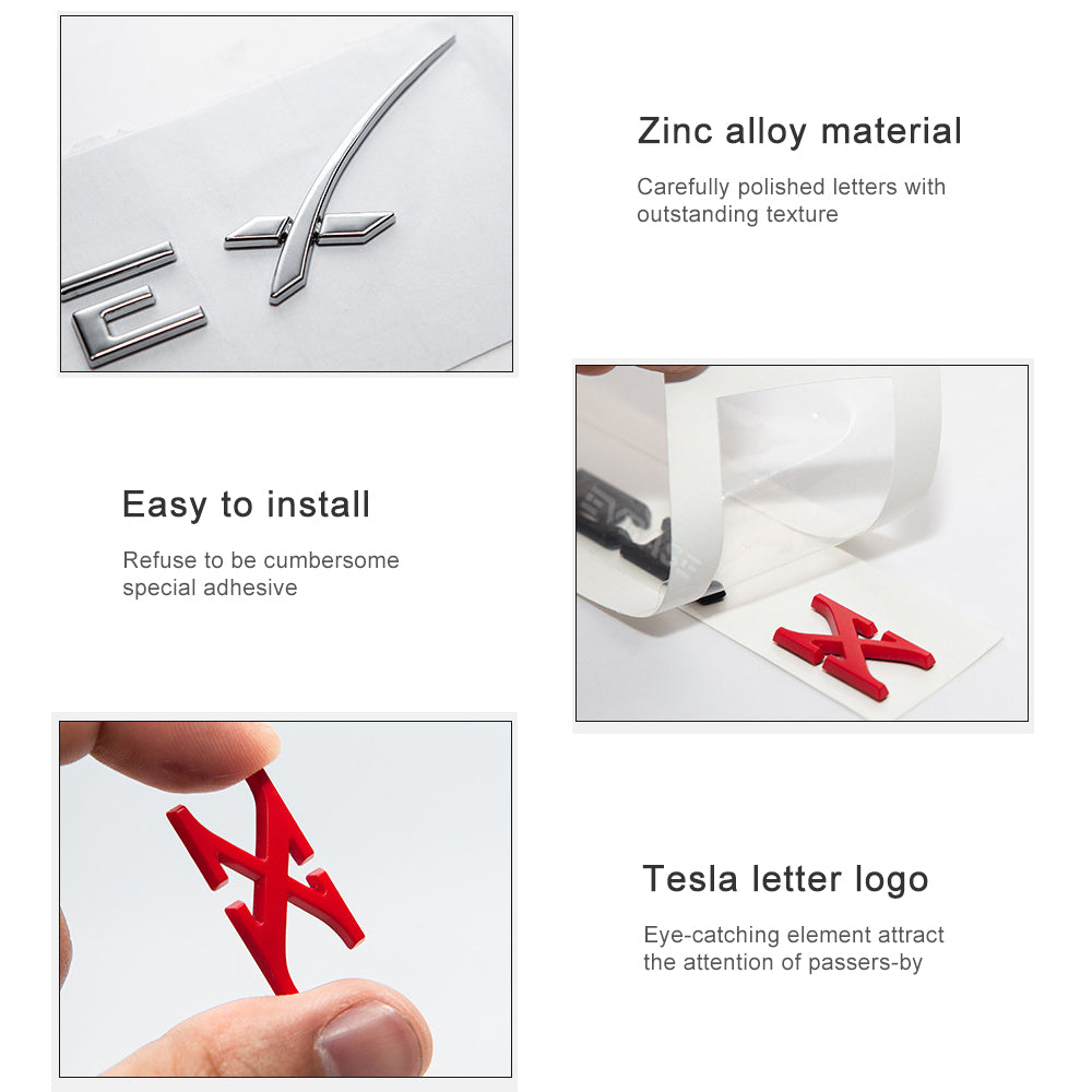 SPACEX Decals 3D Metal Tesla Emblem Sticker Tesla LOGO Cover for Model ...