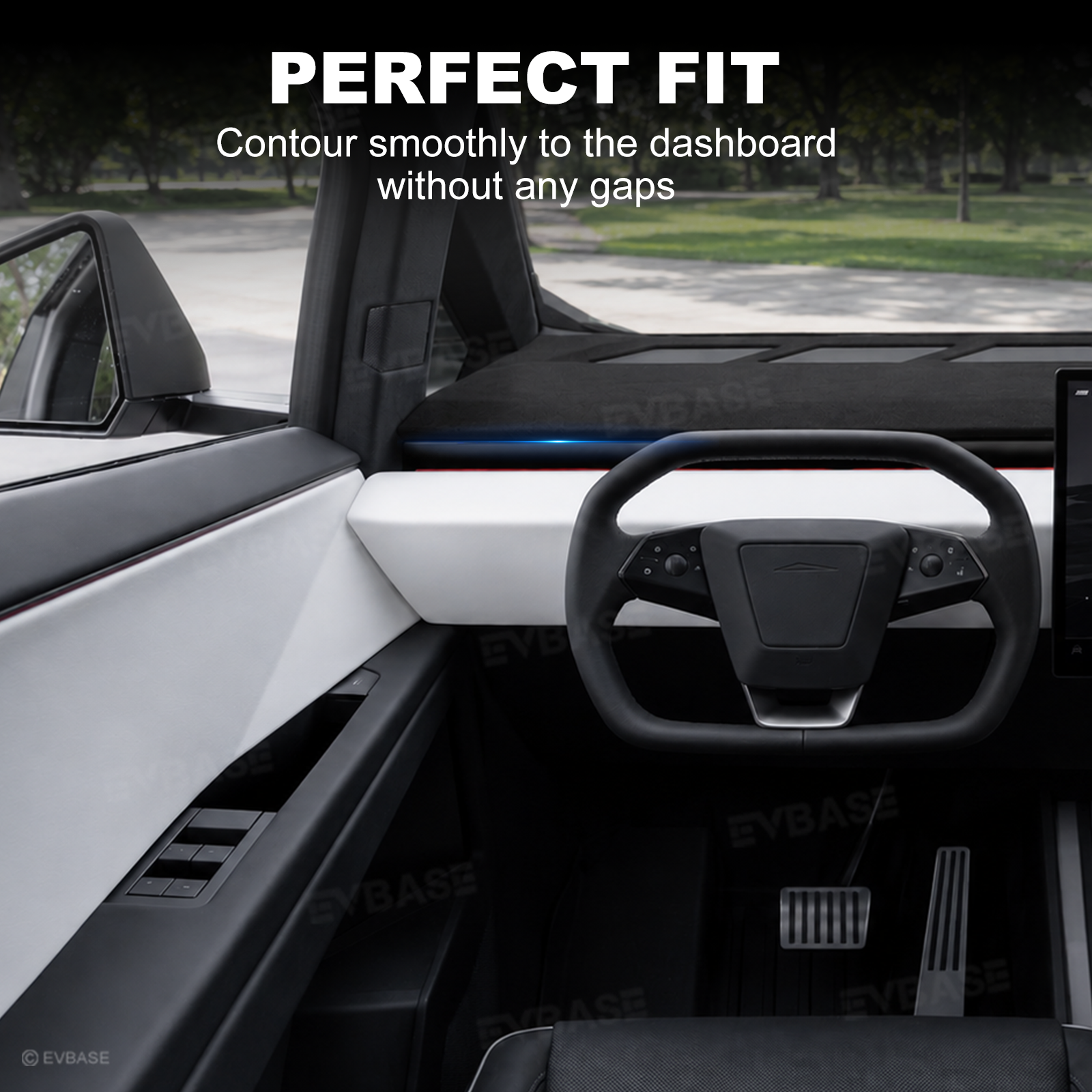 Cybertruck Dash Cover Anti-Glare Sun Protection Suede Dashboard Mat ...