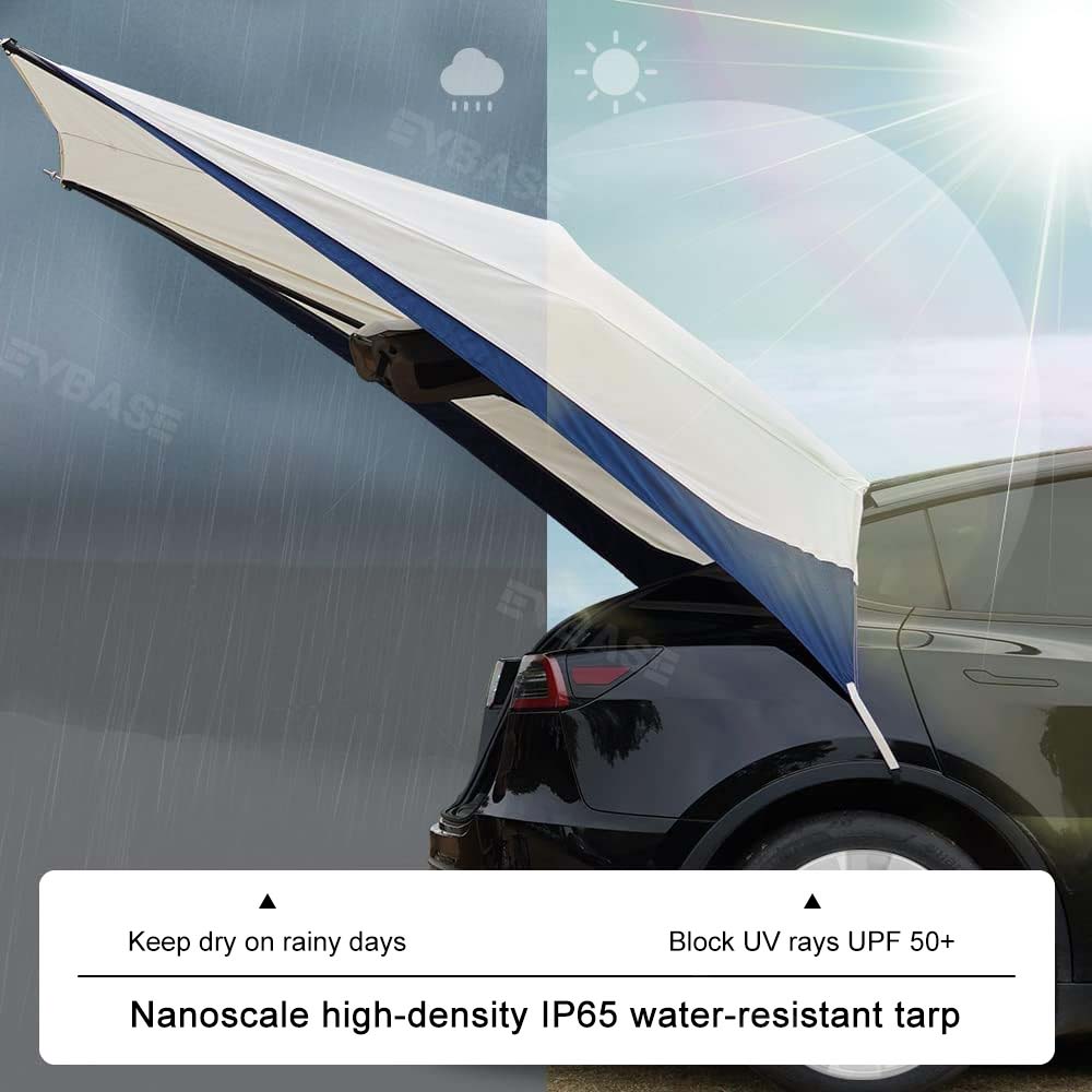 EVBASE Tesla Model Y Tailgate Camping Tent Portable Tarp Canopy Awning ...
