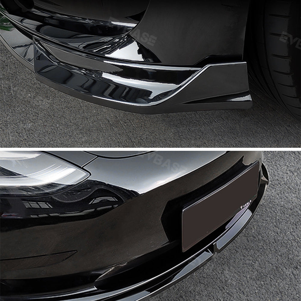 EVBASE Tesla Model Y Front Bumper Lip Kit ABS Apron Fascia Front Spoil ...