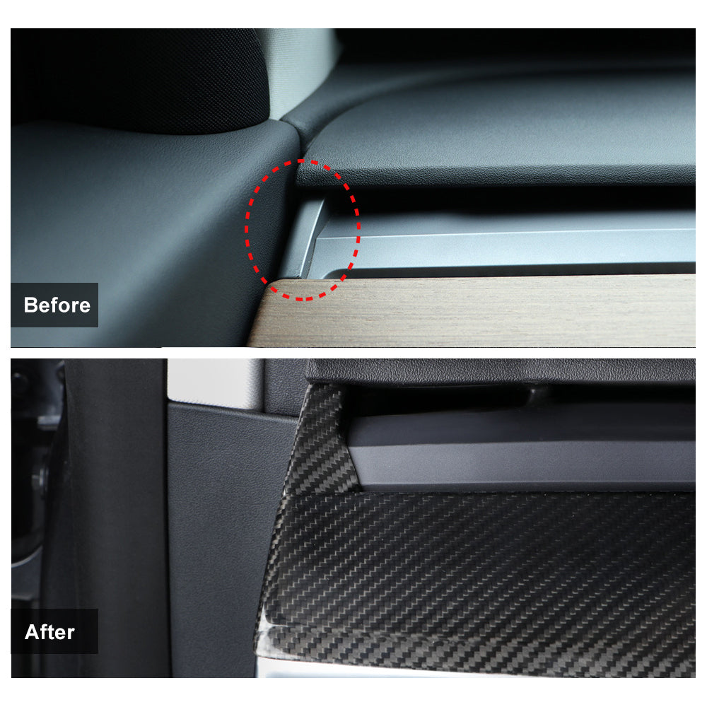 Tesla Model Y 3 Carbon Fiber Interior Accessories Dashboard Side Cover ...