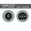 J1772 to Type 2 Adapter Type 1 charger side to Type 2 car side EV adap ...