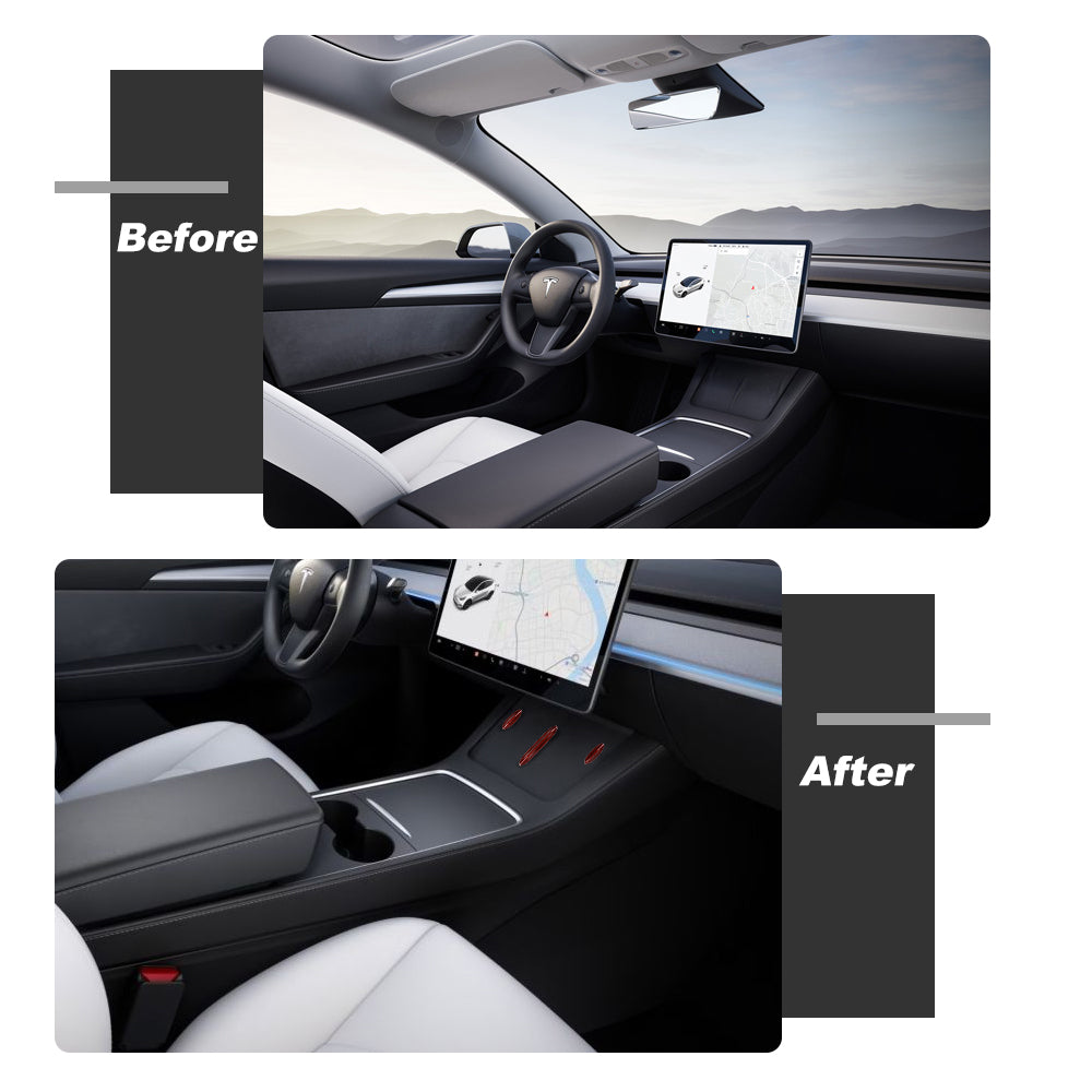 EVBASE Real Carbon Fiber Tesla Wireless Charging Pad Sticker Model 3 Y ...