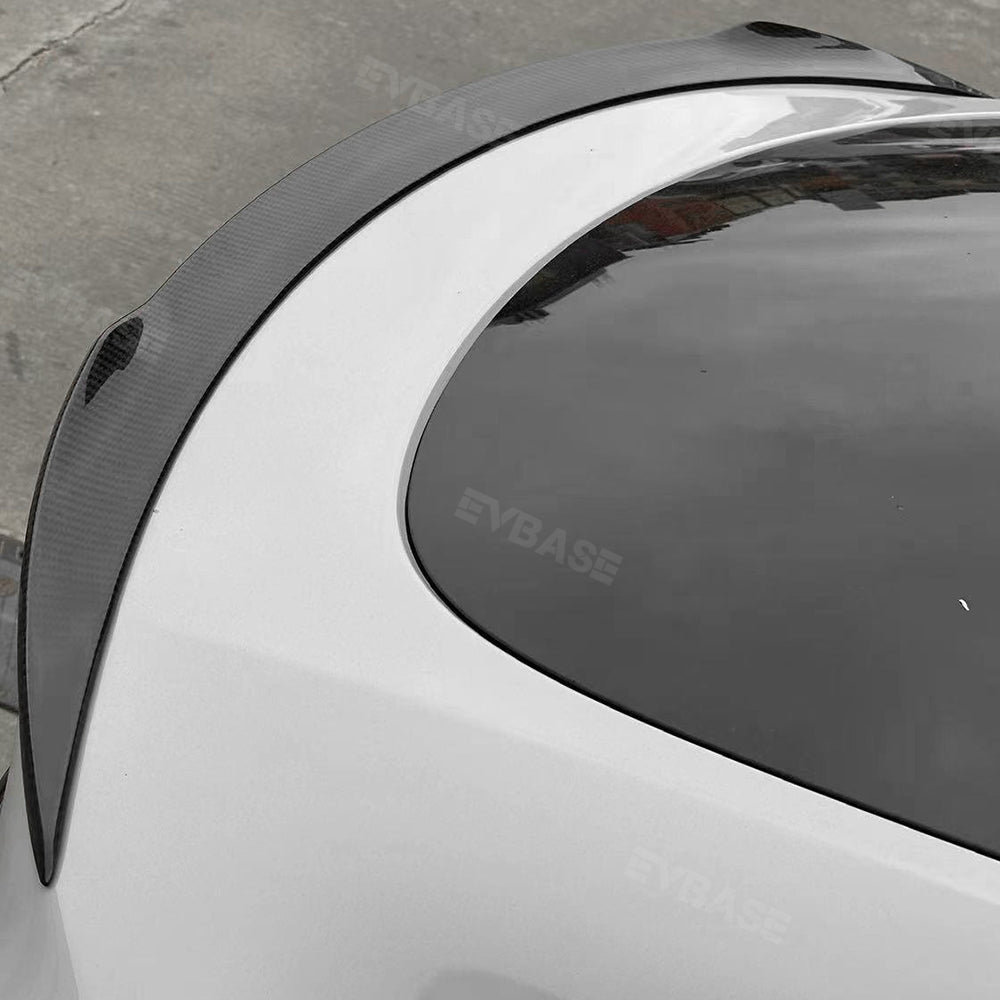 EVBASE Tesla Model Y Spoiler Real Carbon fiber Rear Trunk Lid Big Spor ...
