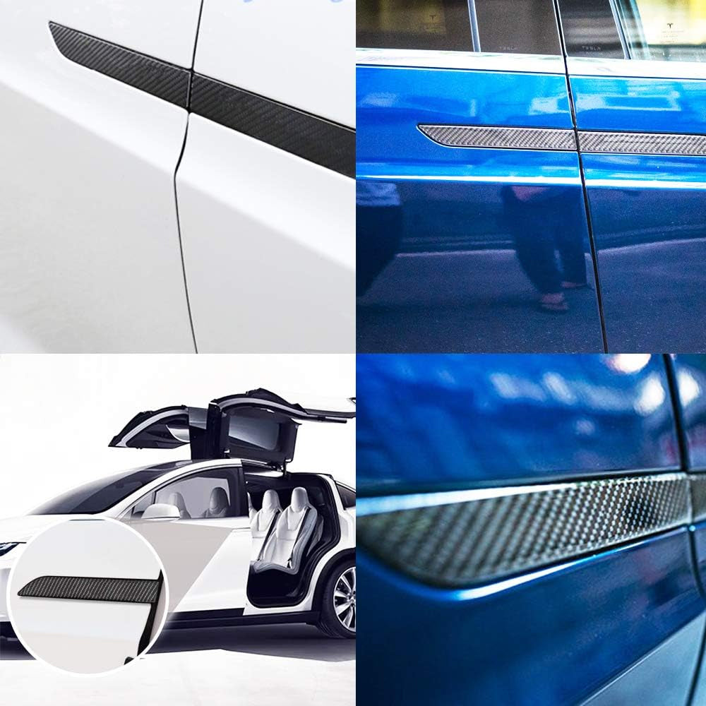 Tesla Model X Side Door Handle Covers Real/Genuine Dry Carbon Fiber Te ...