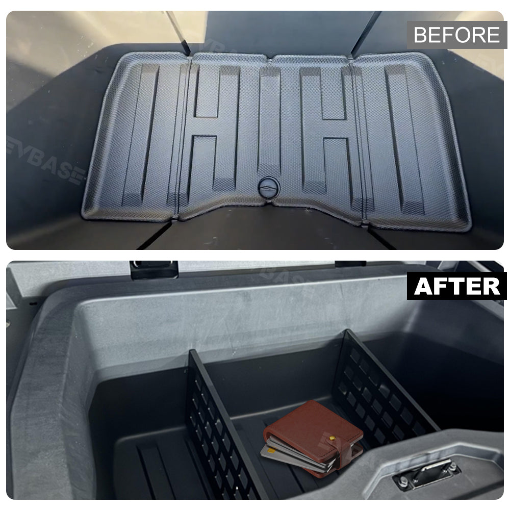 Tesla Cybertruck Sub Trunk Divider TPE Gear Locker Dividers Rear Trunk ...