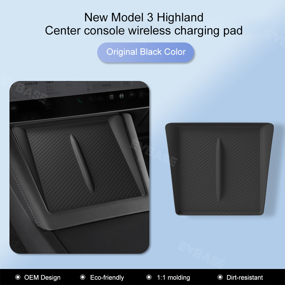 EVBASE Tesla Central Control Wireless Charging Silicone Pad Anti-Slip ...
