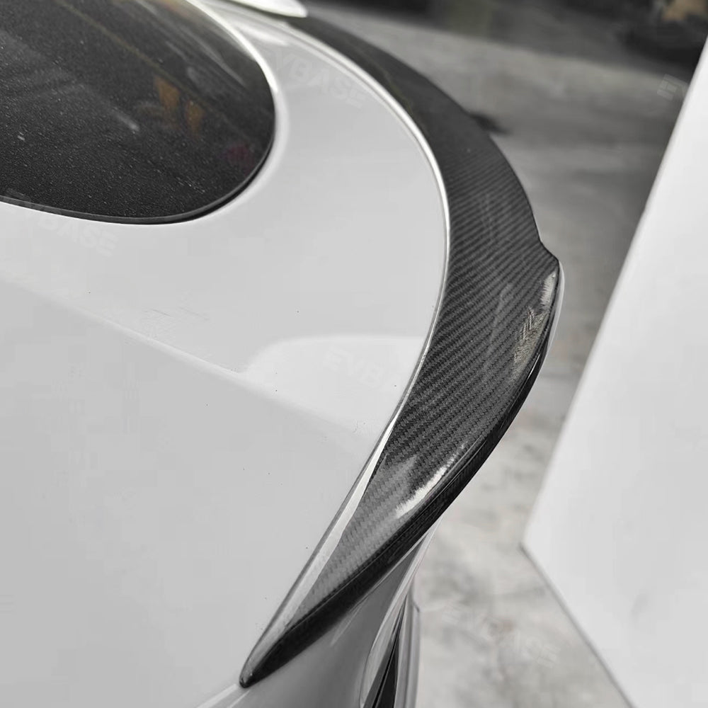 EVBASE Tesla Model Y Spoiler Real Carbon fiber Rear Trunk Lid Big Spor ...