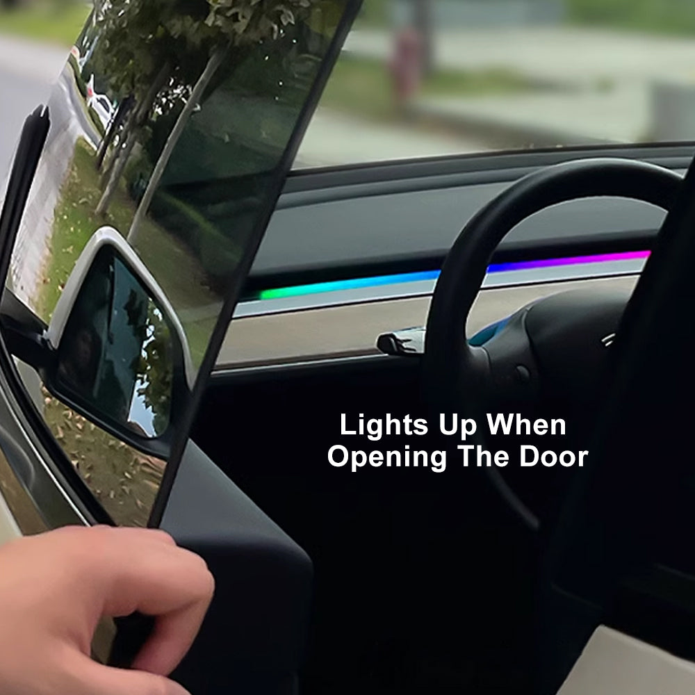 Tesla Model 3 Y Interior Ambient Light Below the Screen Dashboard Ligh ...