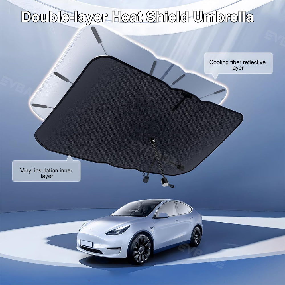 Tesla Model Y 3 Windshield Sun Shade Foldable Front Window Sunshade Um ...