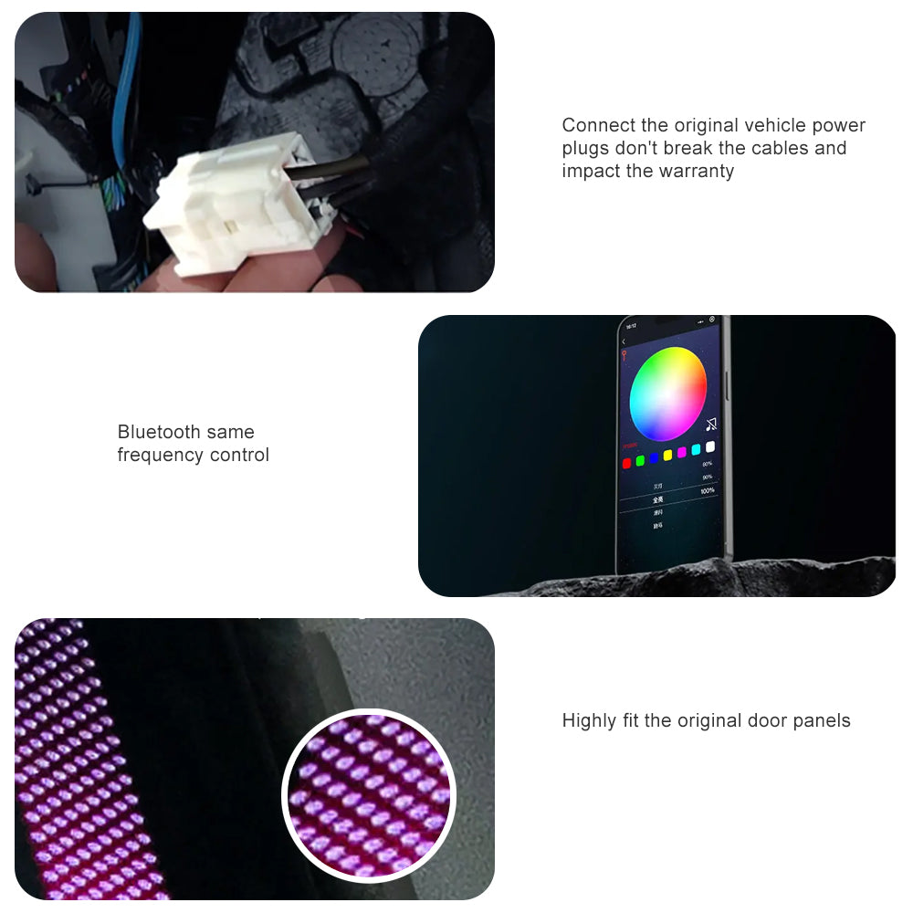Tesla Model X Ambient Lighting Accessories Laser Carving RGB 128-Color ...