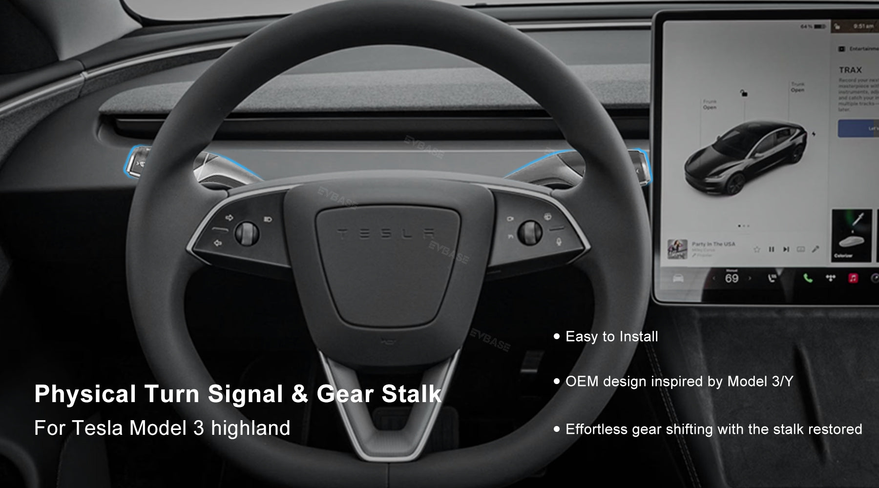 Tesla Model 3 Highland Gear Shifter Turn Signal Lever Upgrade Kit Insp ...