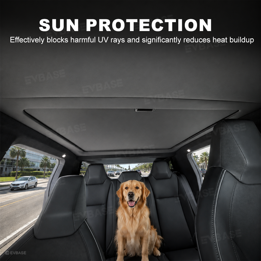 Cybertruck Sunshade Retractable Glass Roof Sunshade with Roll Fabric S ...