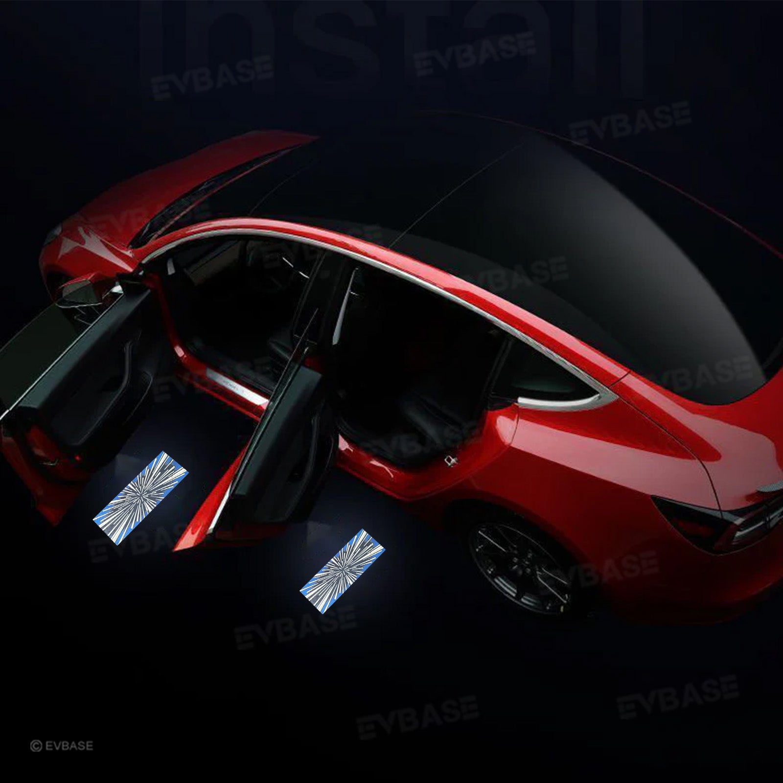 Door Plaid Projector Lights for Tesla Model 3/Y Ultra-Bright OEM Style ...