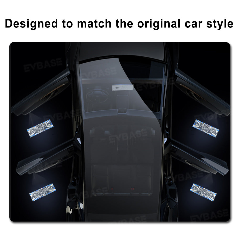 Door Plaid Projector Lights for Tesla Model 3/Y Ultra-Bright OEM Style ...