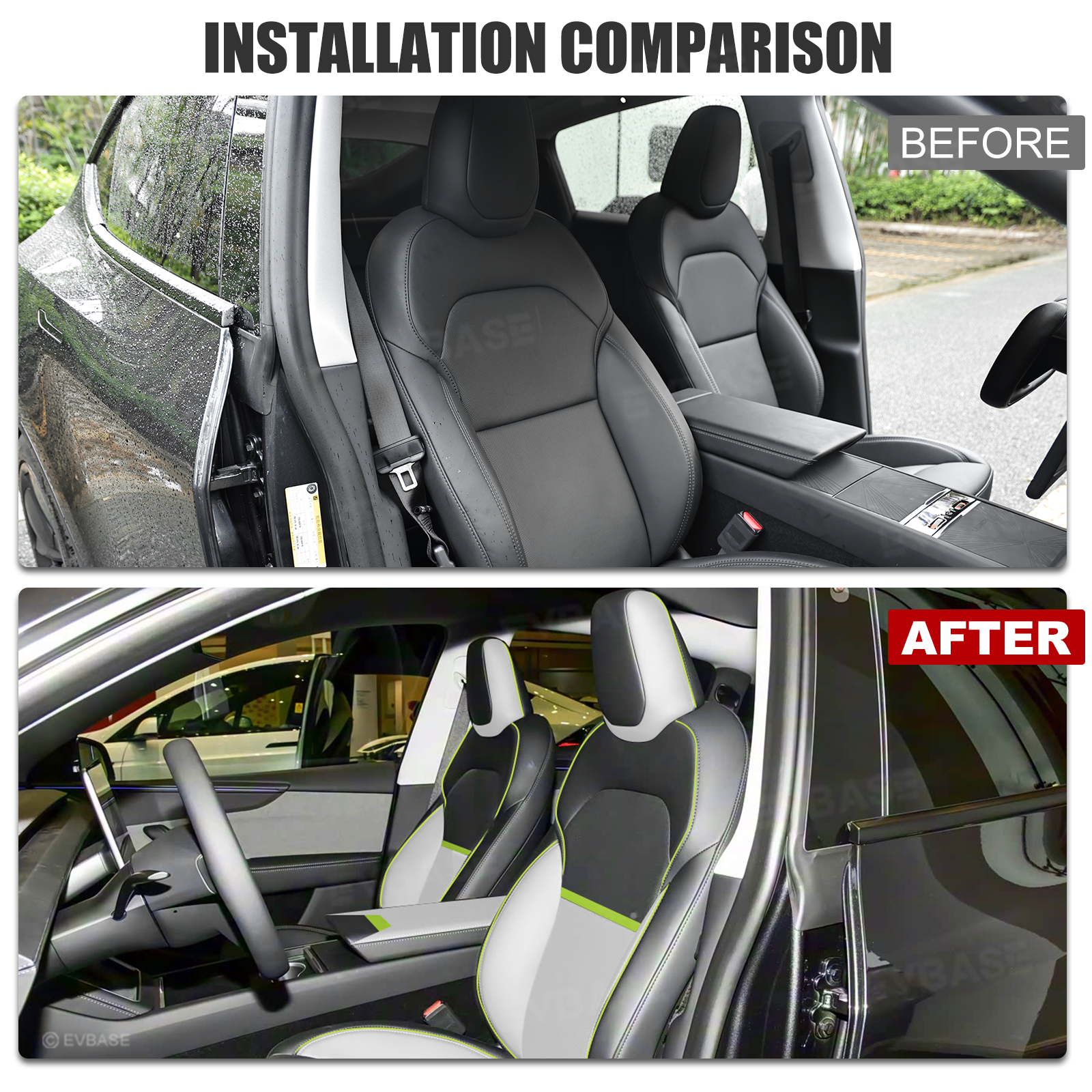 Model Y Juniper Seat Cover NAPPA Leather Seat Protector Airbag Compati ...
