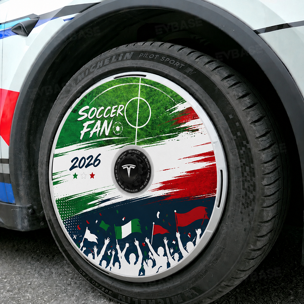 Model Y Juniper Aero Wheel Covers International Soccer Style Hubcaps f ...
