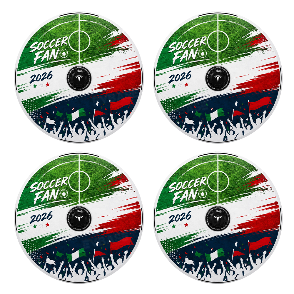 Model Y Juniper Aero Wheel Covers International Soccer Style Hubcaps f ...