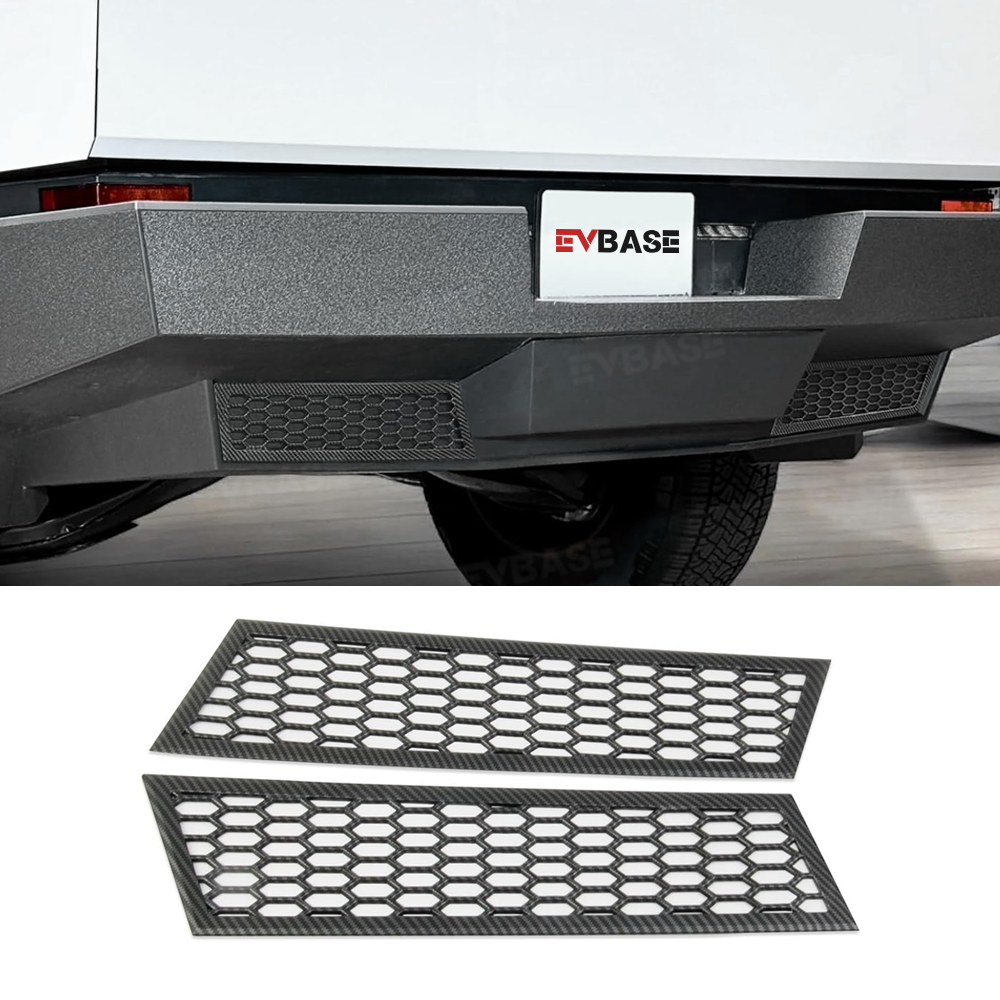 Cybertruck Rear Bumper Honeycomb Mesh Trim Cover ABS Carbon Fiber Styl ...