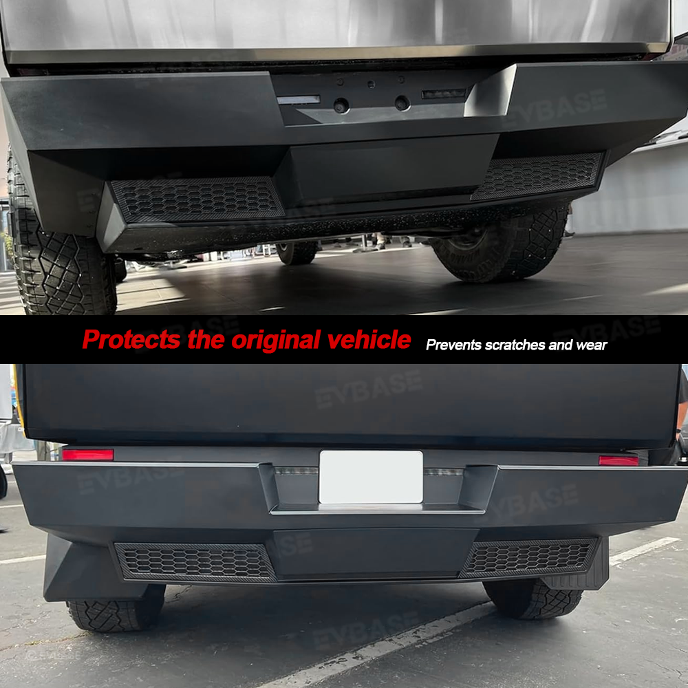 Cybertruck Rear Bumper Honeycomb Mesh Trim Cover ABS Carbon Fiber Styl ...