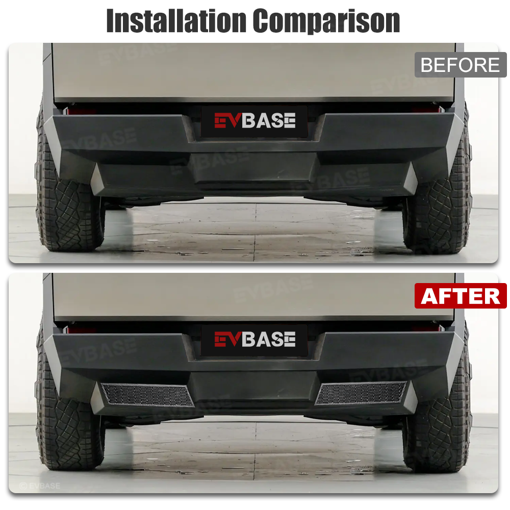 Cybertruck Rear Bumper Honeycomb Mesh Trim Cover ABS Carbon Fiber Styl ...