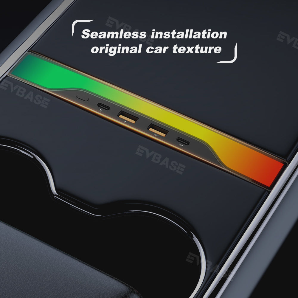 Tesla RGB USB Hub Adapter With Ambient Light Model 3 Y Center Console ...