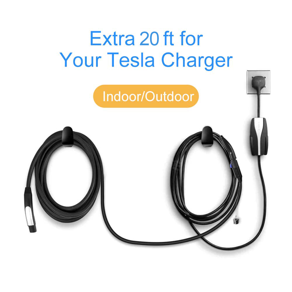 EVBASE Premium EV Tesla Accessories EVBASE Tesla Extension Cord 20ft Charging Extension Cable Charging Essentials