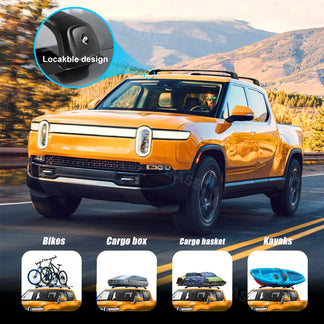 Cargo Crossbars for R1T/R1S Roof Rack Lockable Rooftop Luggage Rack 2p ...